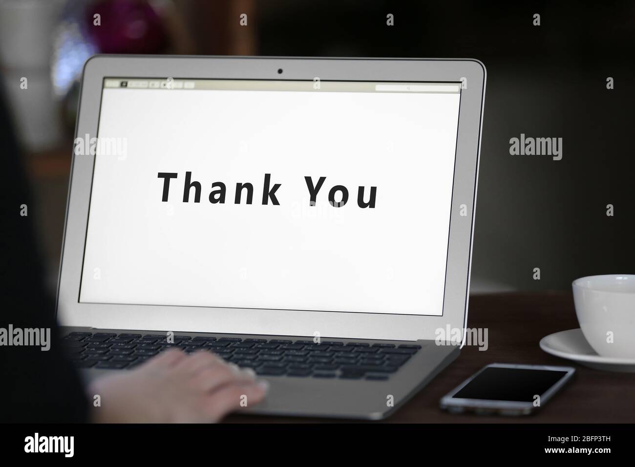 Thank you on screen hi-res stock photography and images - Alamy