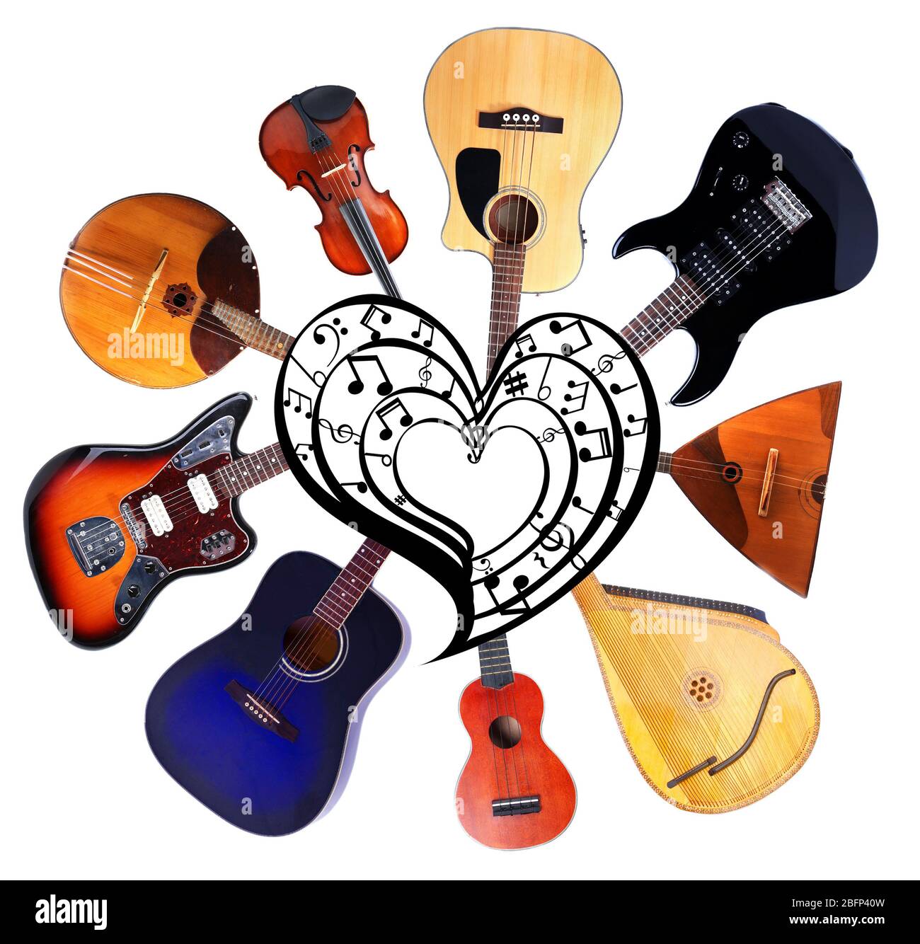 Musical instruments collage hi-res stock photography and images - Alamy