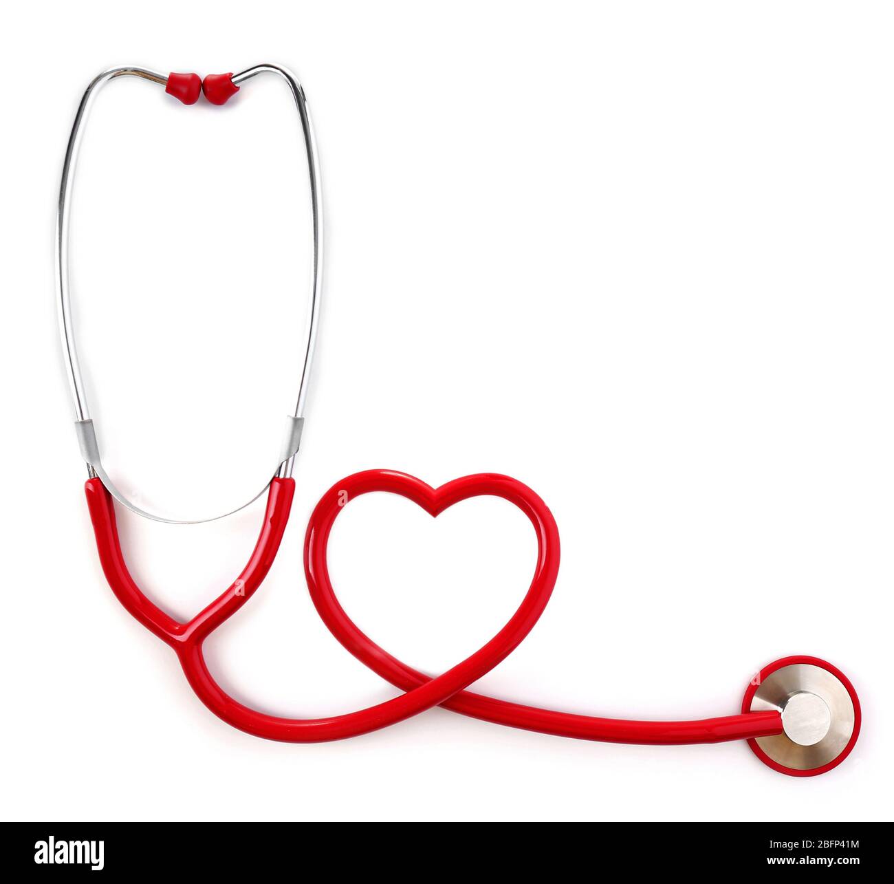 Medical stethoscope in a heart shape isolated on white Stock Photo - Alamy