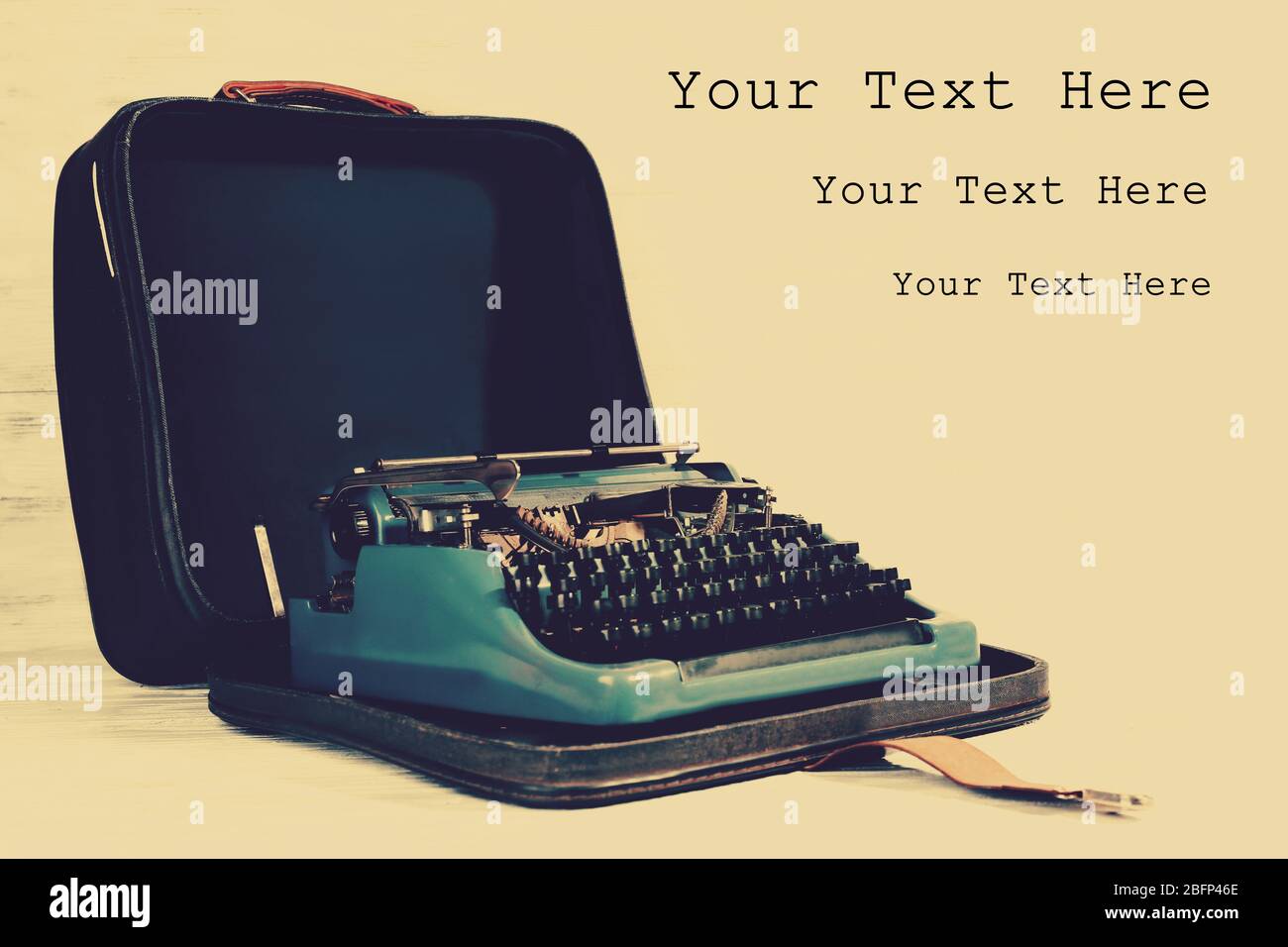 Retro typewriter on beige background Stock Photo - Alamy