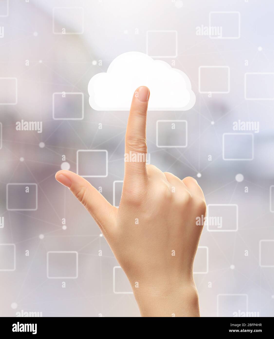 Cloud virtual screen. Cloud storage concept Stock Photo - Alamy