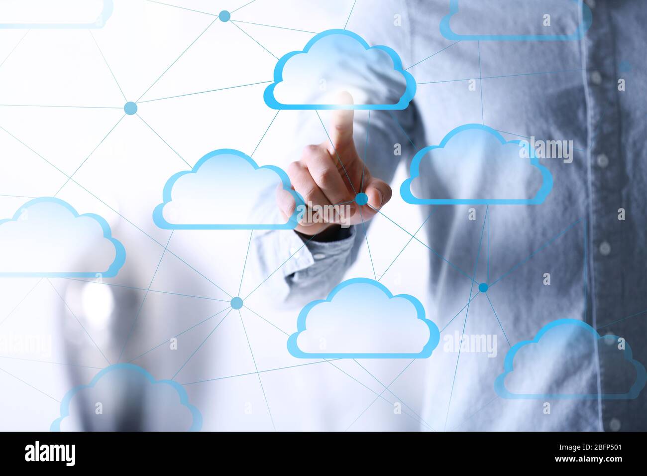 Cloud virtual screen. Cloud storage concept Stock Photo - Alamy
