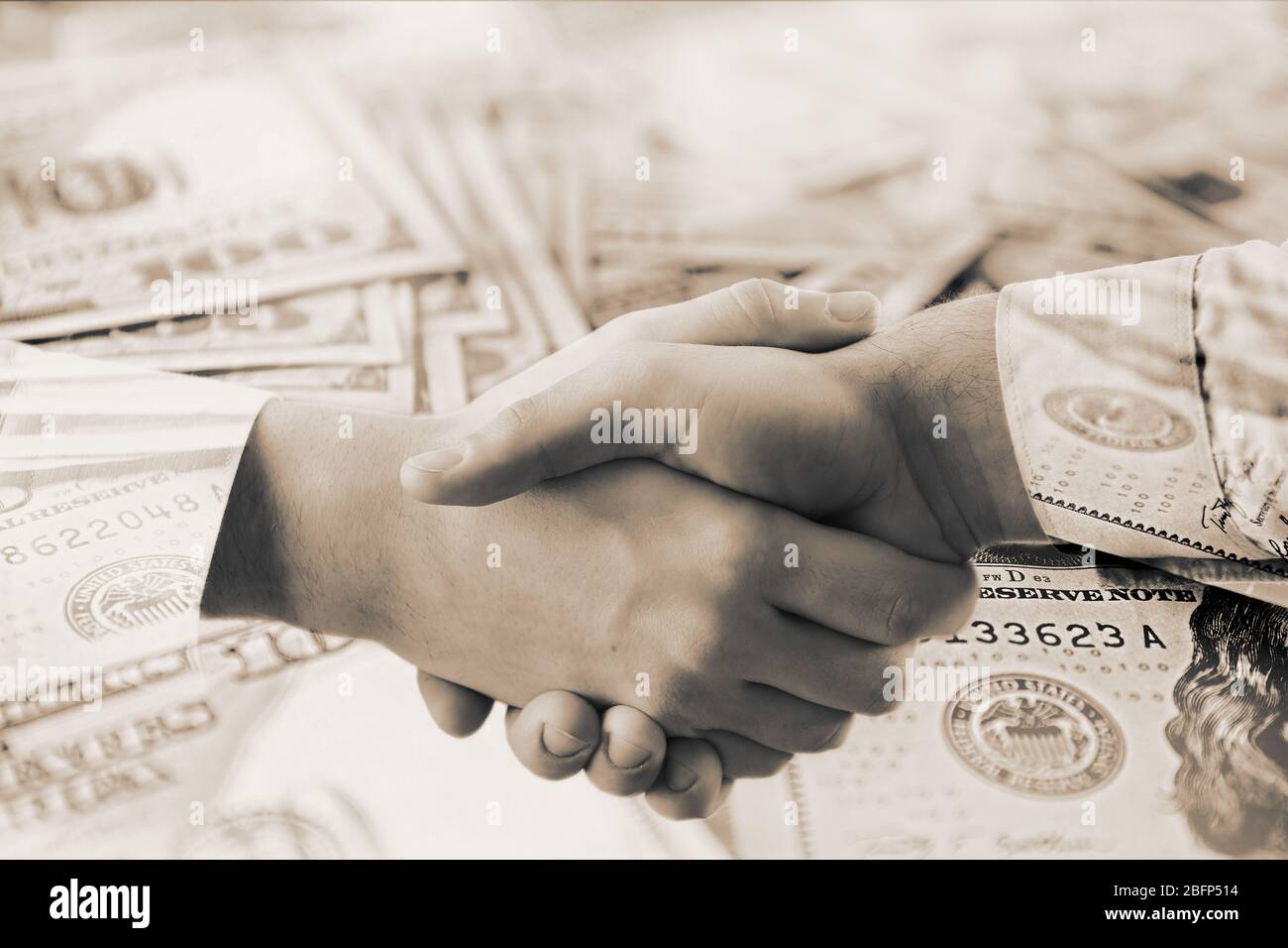 Business handshake on finance background Stock Photo - Alamy