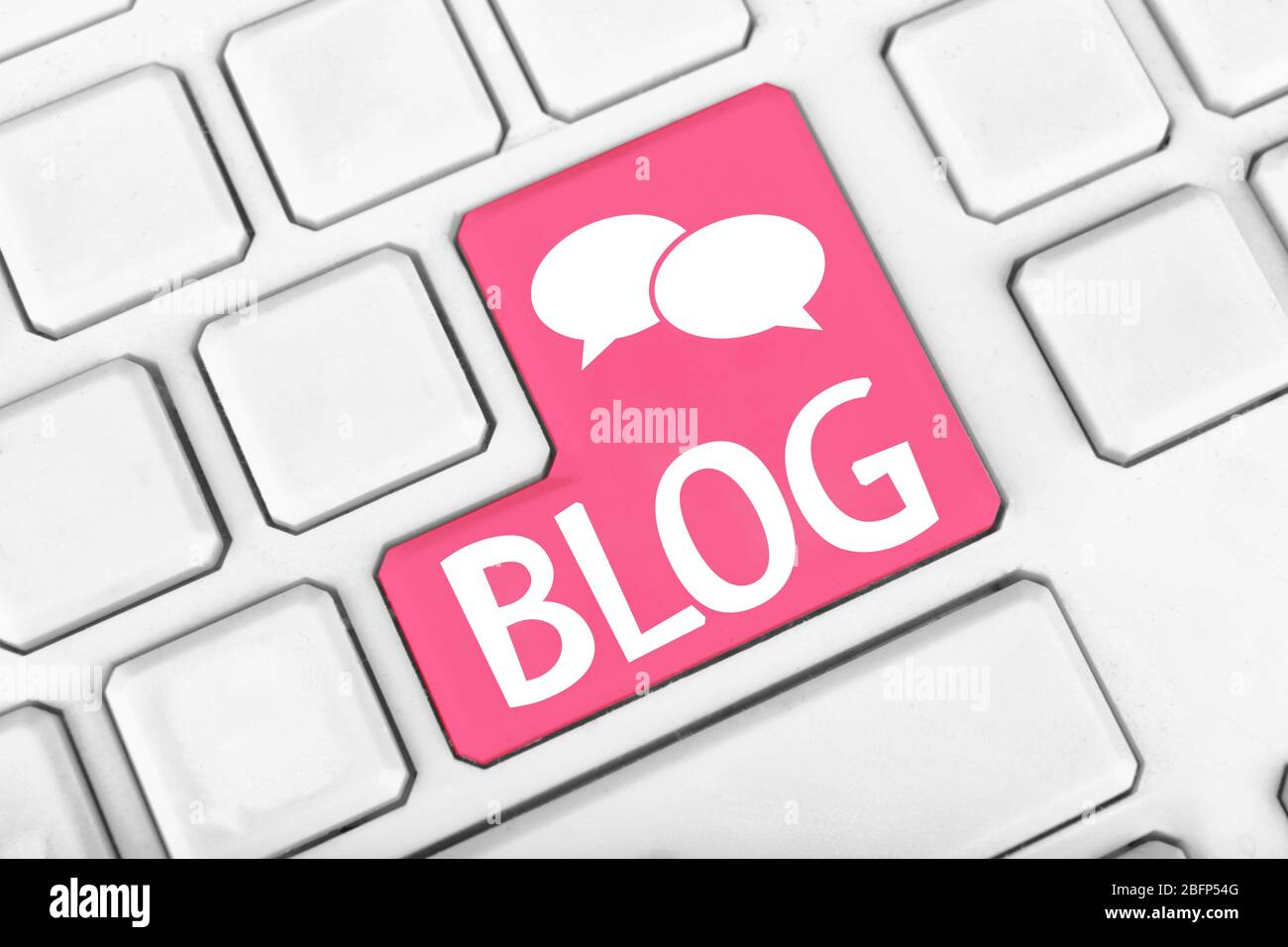 Keyboard close up. Blog concept Stock Photo - Alamy