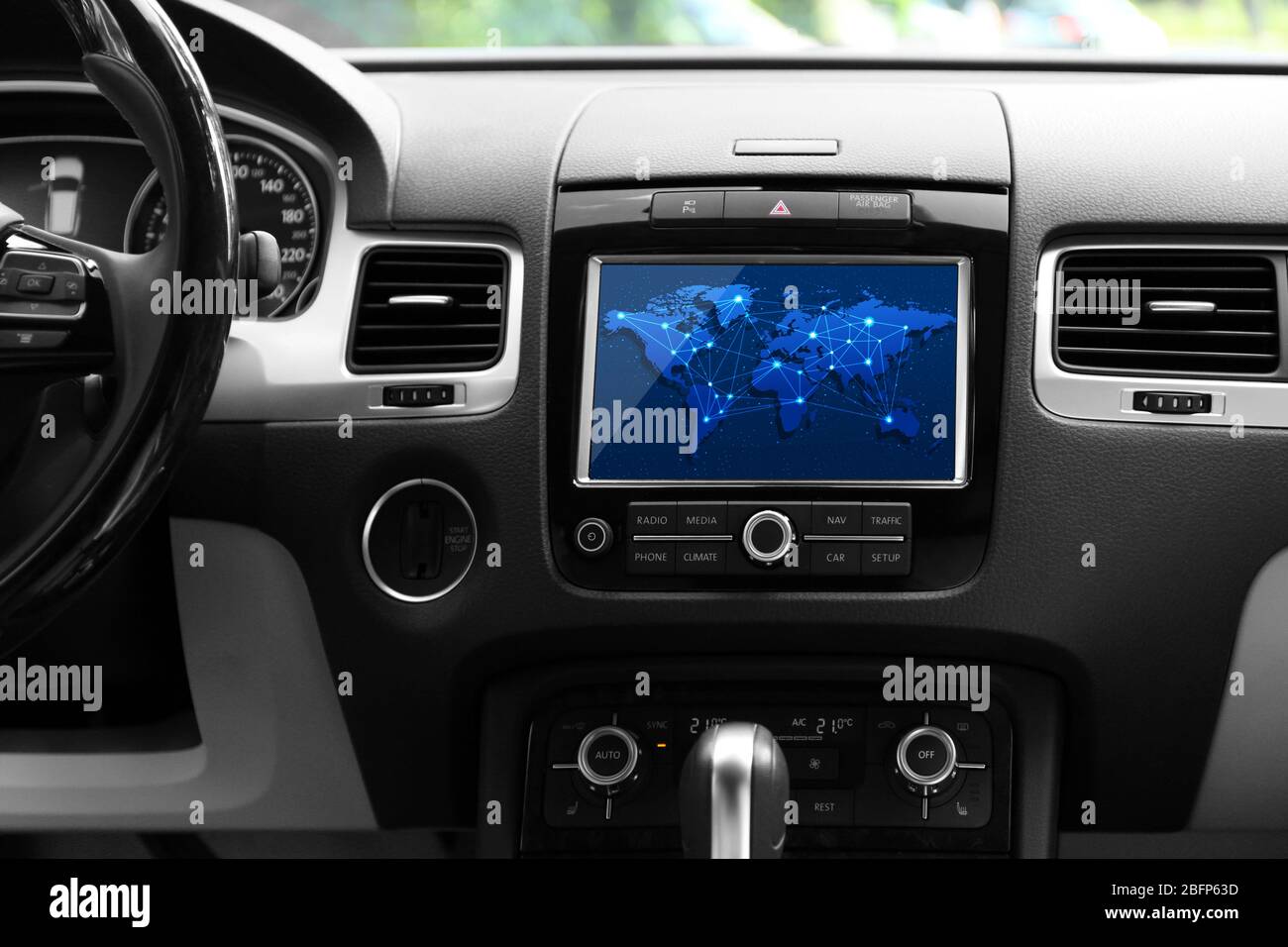 GPS navigation system in car. Modern technology concept Stock Photo - Alamy