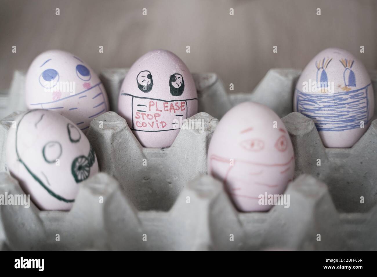 Do It Yourself easter eggs wearing mask for Easter holidays decoration ...