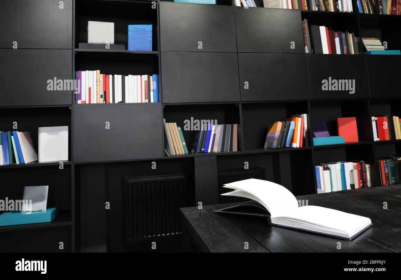 Contemporary design of library interior Stock Photo - Alamy