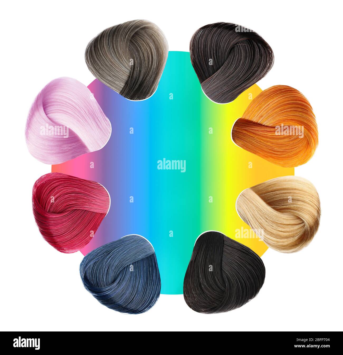 Hair Colors Set. isolated on a white background Stock Photo - Alamy