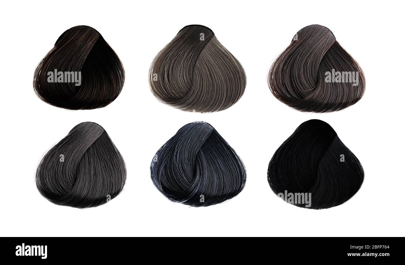 Hair Palette of different colors. Tints set. Isolated on a white ...