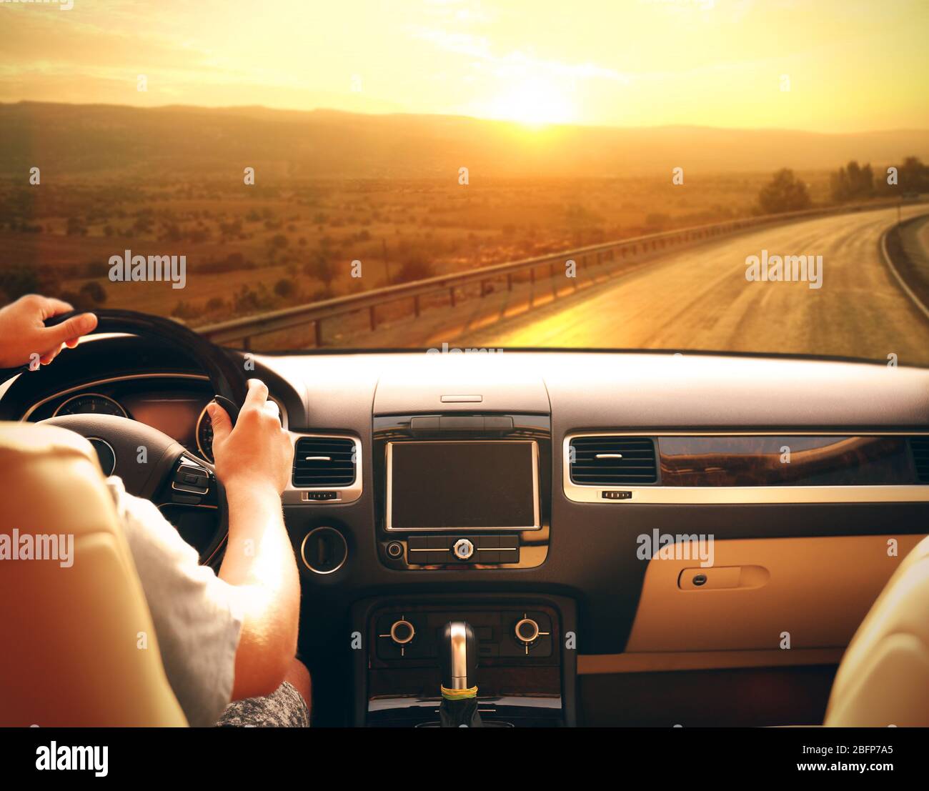 Beautiful sunrise from car window hi-res stock photography and images ...