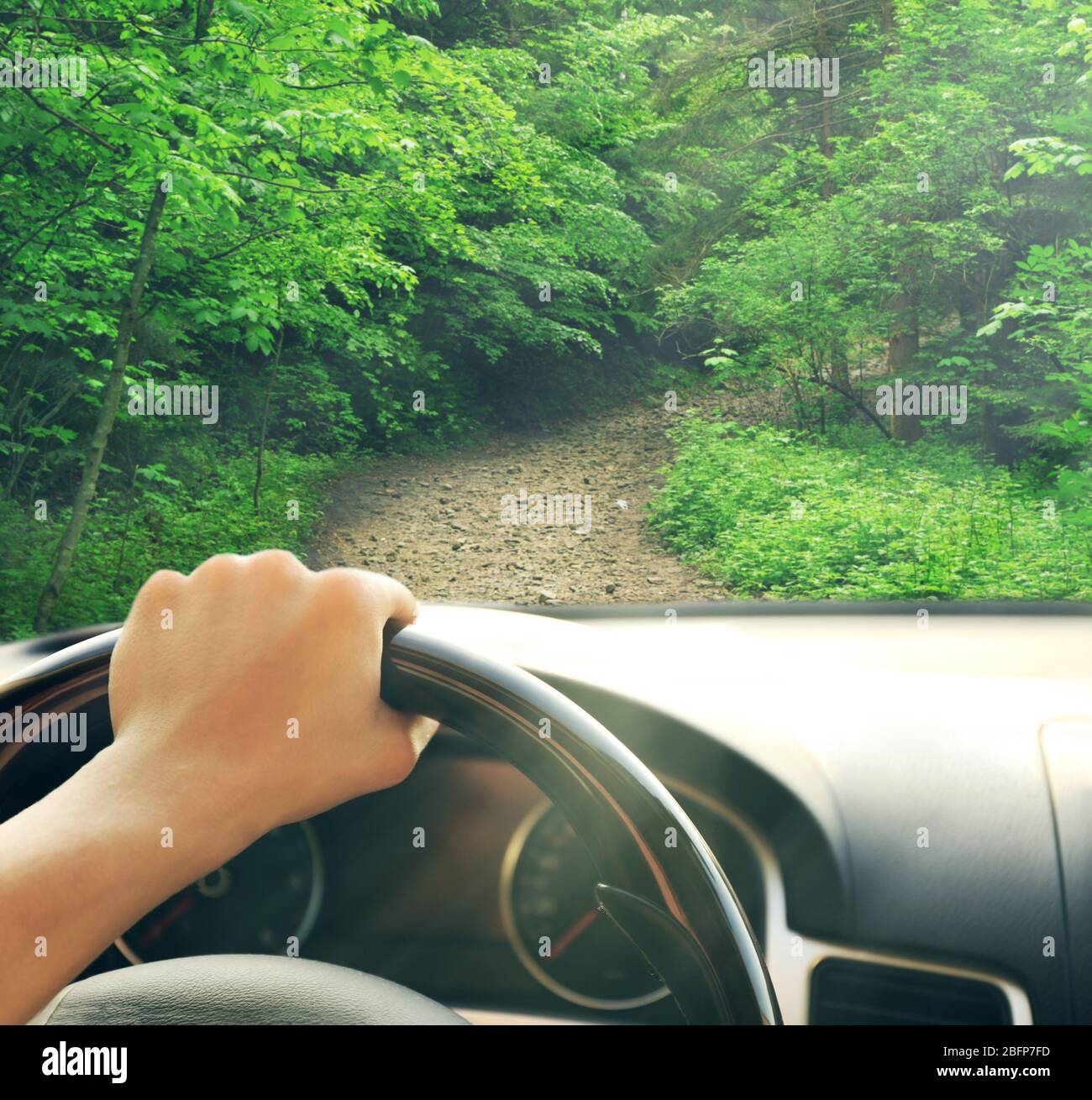 Male hand on car steering wheel hi-res stock photography and images - Alamy