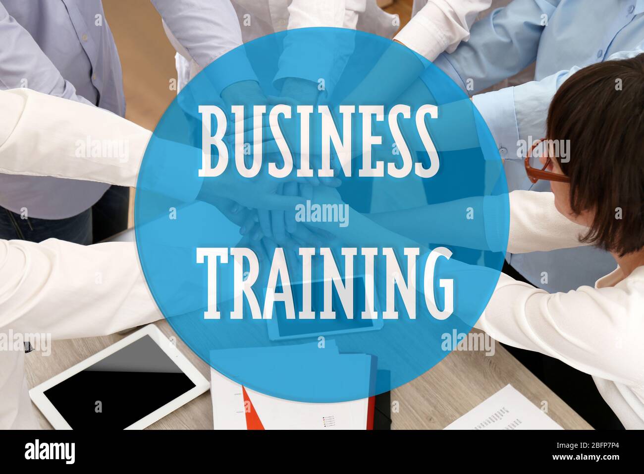 Business training concept. Group of people hands together Stock Photo ...