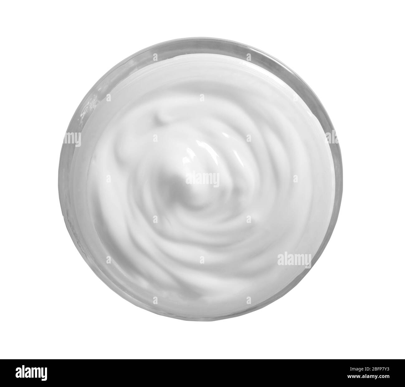 Cosmetic cream in jar, top view, isolated on white Stock Photo - Alamy