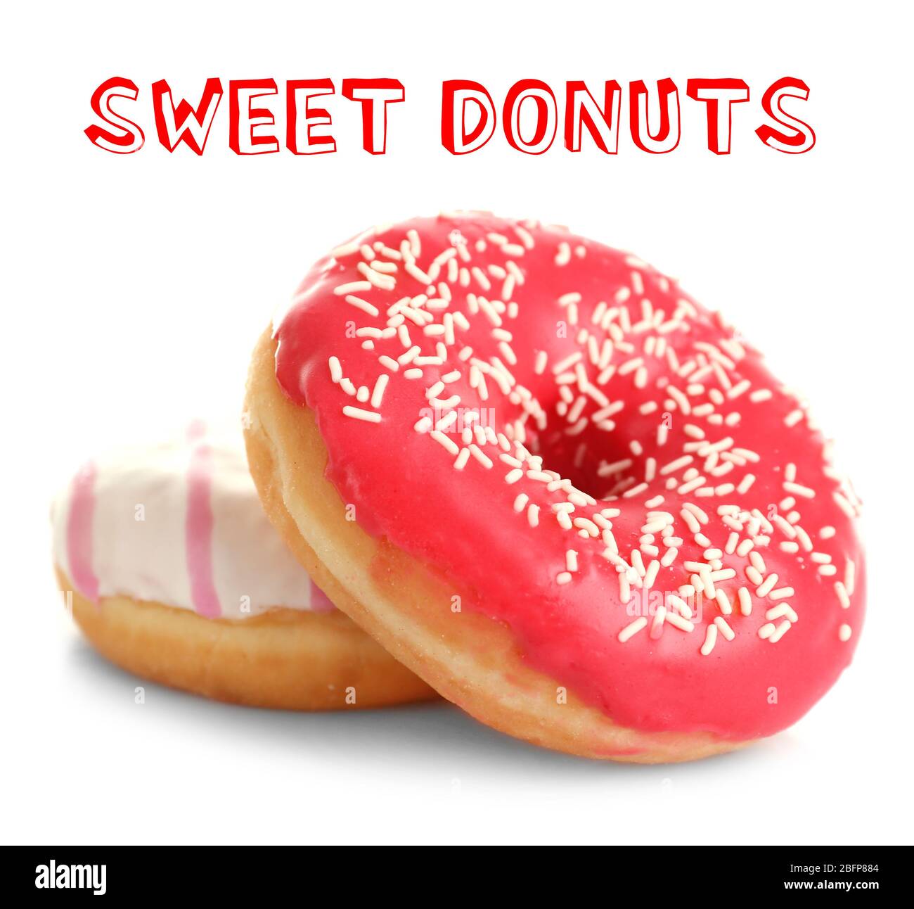 Delicious donuts with icing isolated on white Stock Photo - Alamy