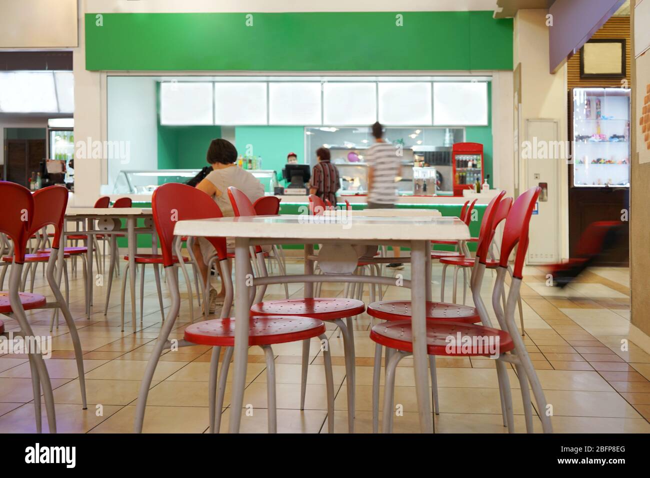 Interior of fast food restaurant Stock Photo - Alamy