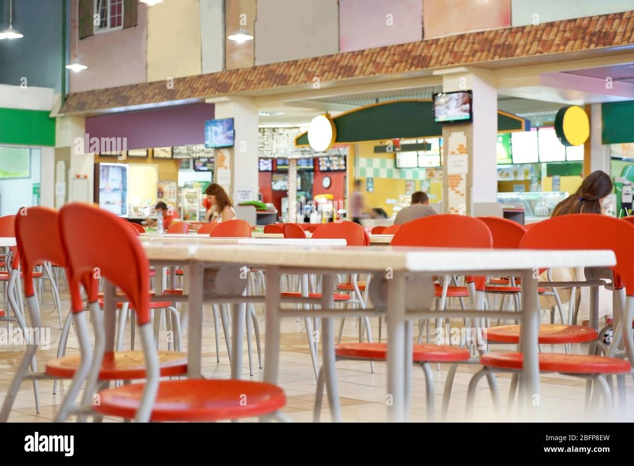 Interior of fast food restaurant Stock Photo - Alamy