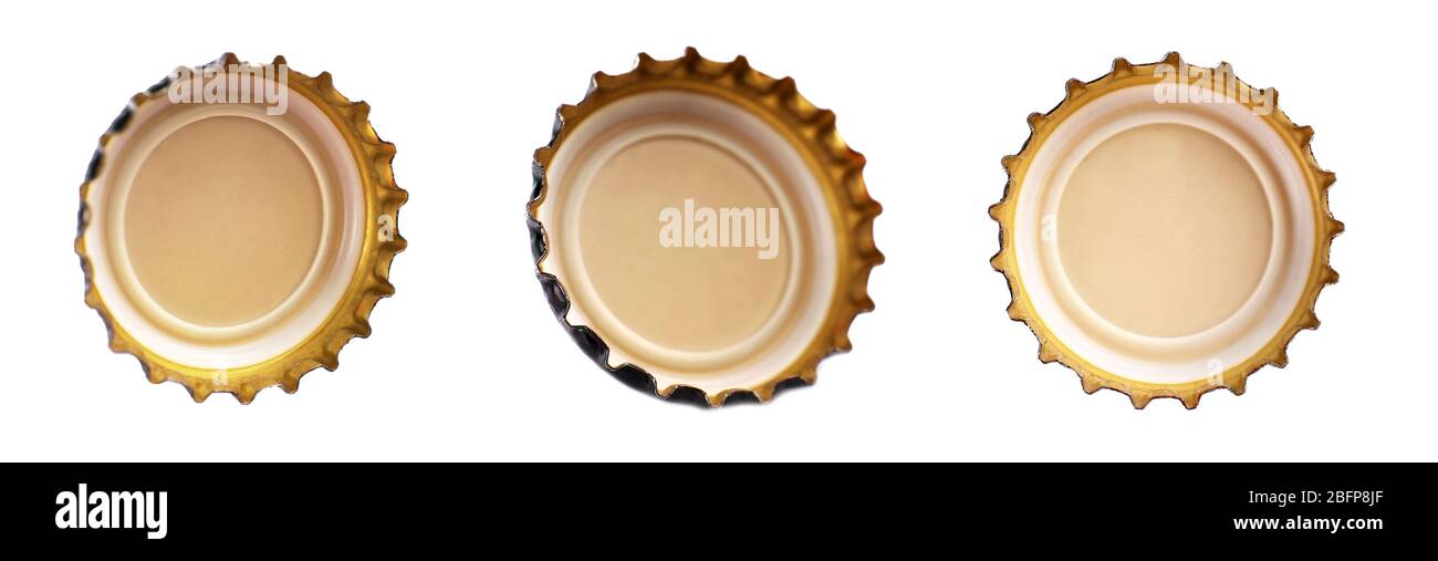 Beer bottle cap, isolated on white Stock Photo - Alamy