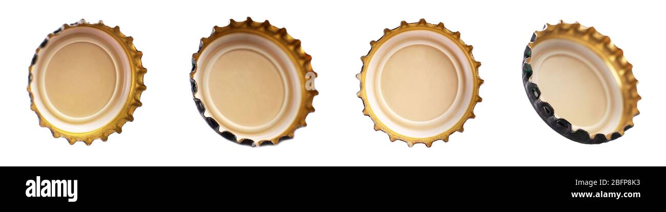 Beer bottle cap, isolated on white Stock Photo - Alamy