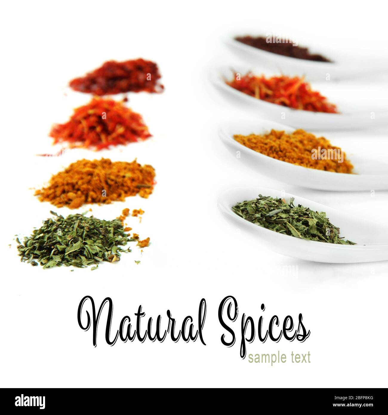 Different spices in white hi-res stock photography and images - Alamy