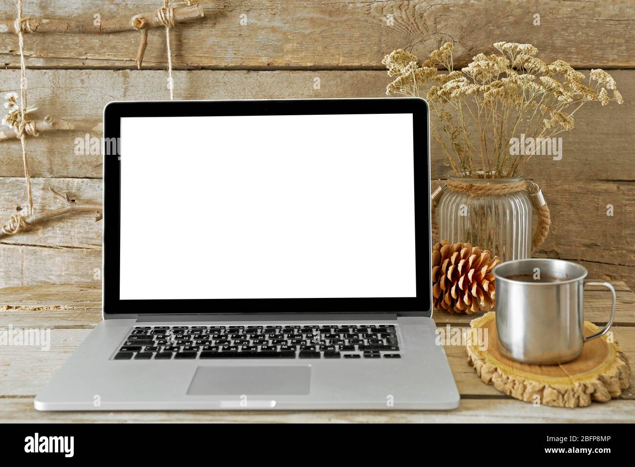 Comfortable workplace with modern computer Stock Photo - Alamy