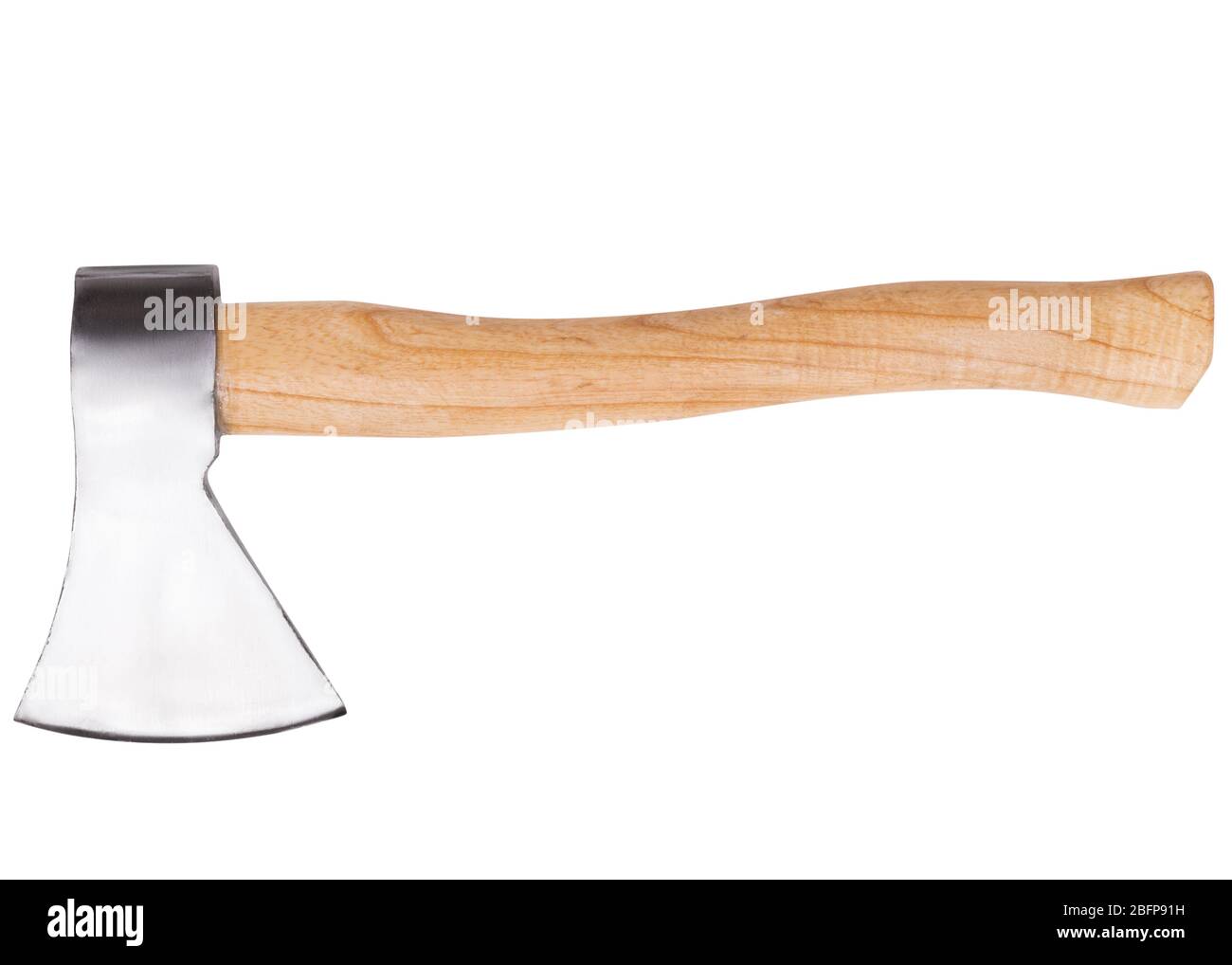 Ax with wooden handle isolated on a white background. Horizontal shot ...