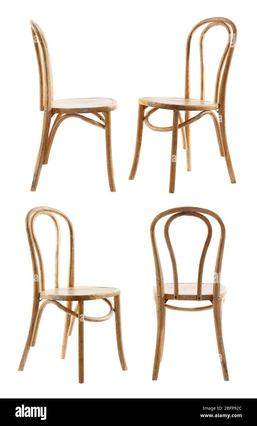 Collage of stylish chairs, isolated on white Stock Photo - Alamy