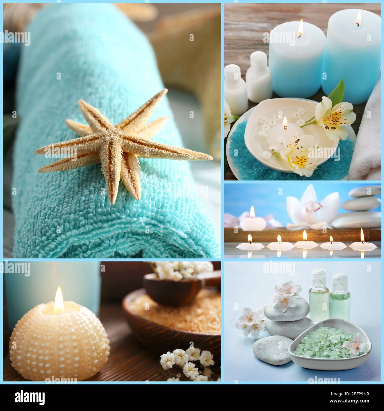 Collage of beautiful spa compositions. SPA treatment concept Stock ...