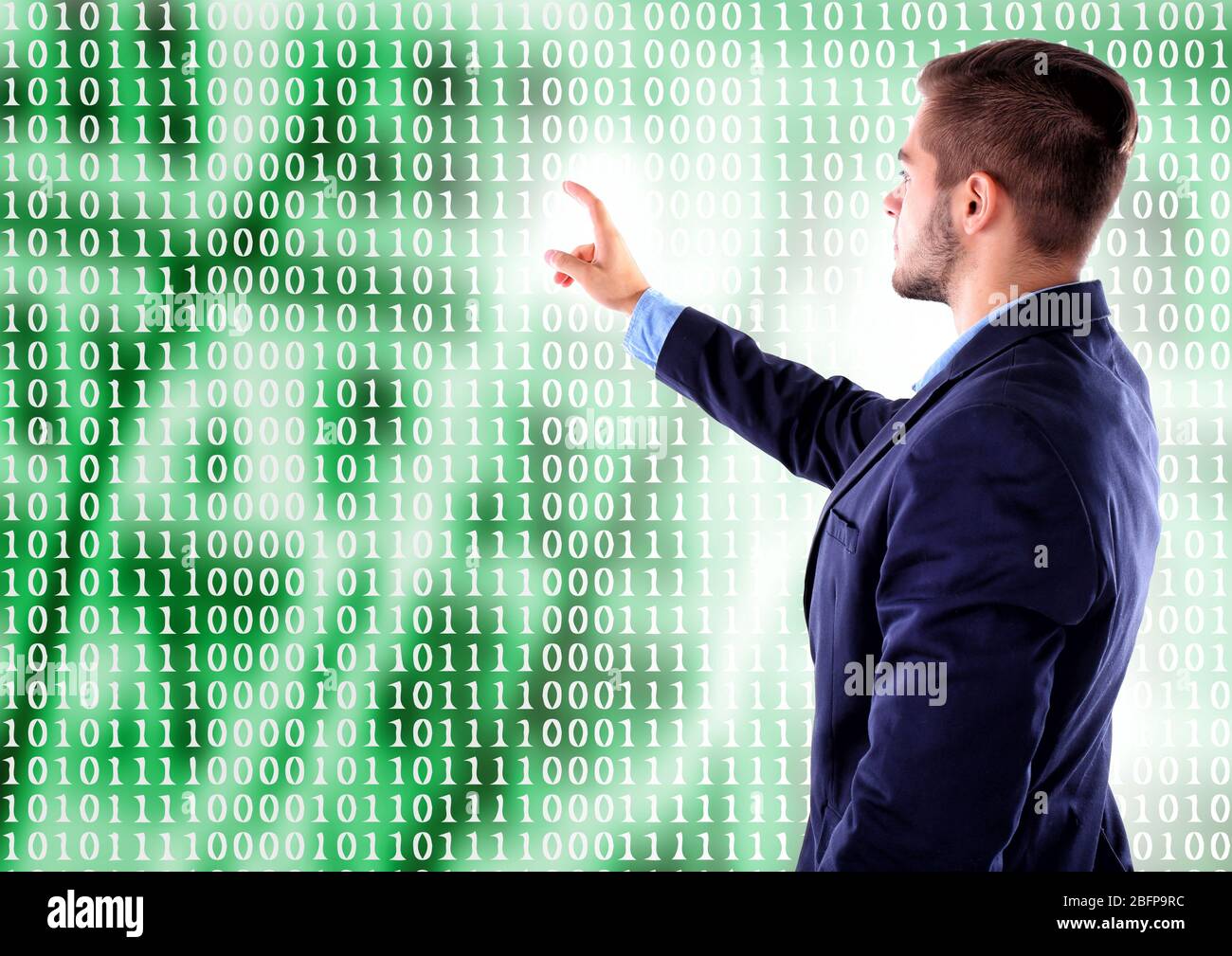 Portrait hacker binary code hi-res stock photography and images - Alamy
