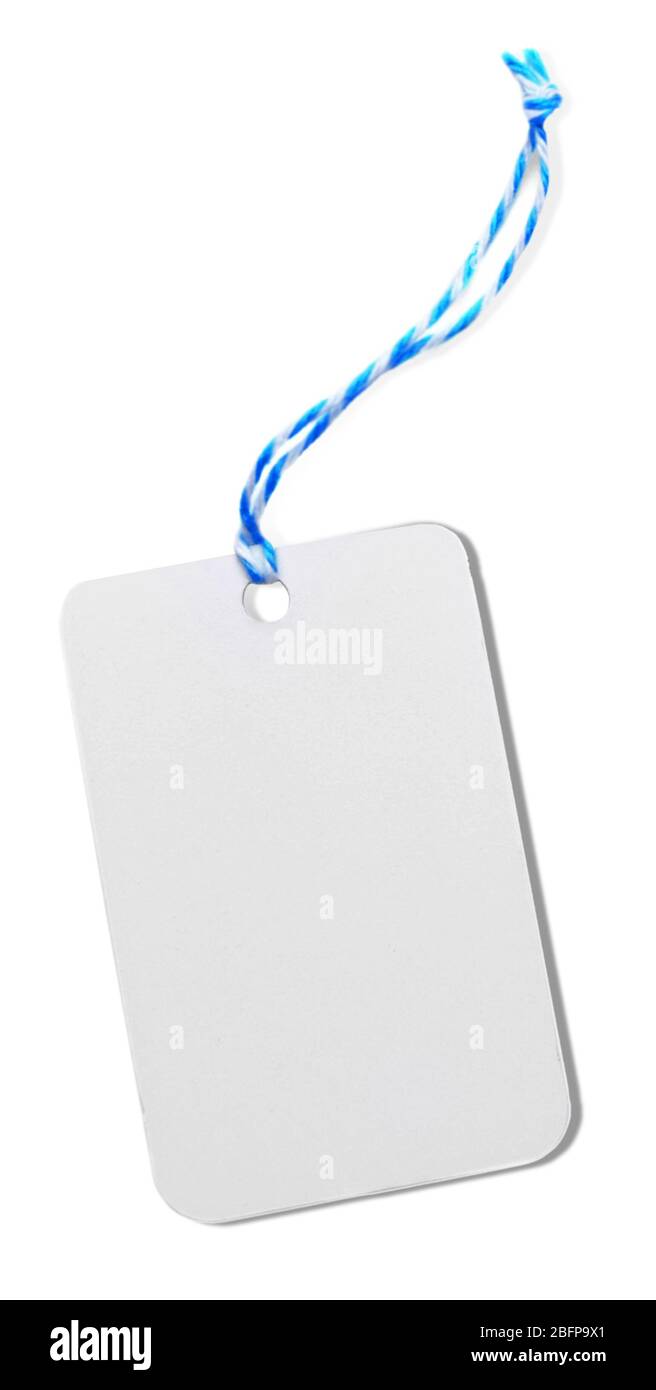 Card with a cord isolated on white Stock Photo - Alamy