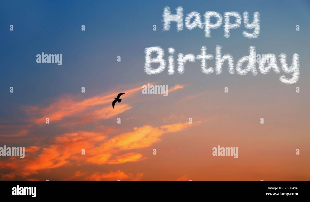 Happy Birthday text and beautiful sunrise Stock Photo - Alamy