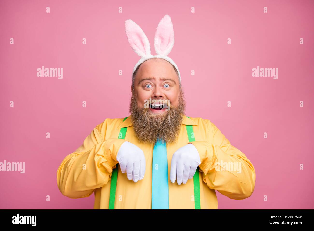 Close-up portrait of his he nice funky comic childish playful cheerful ...