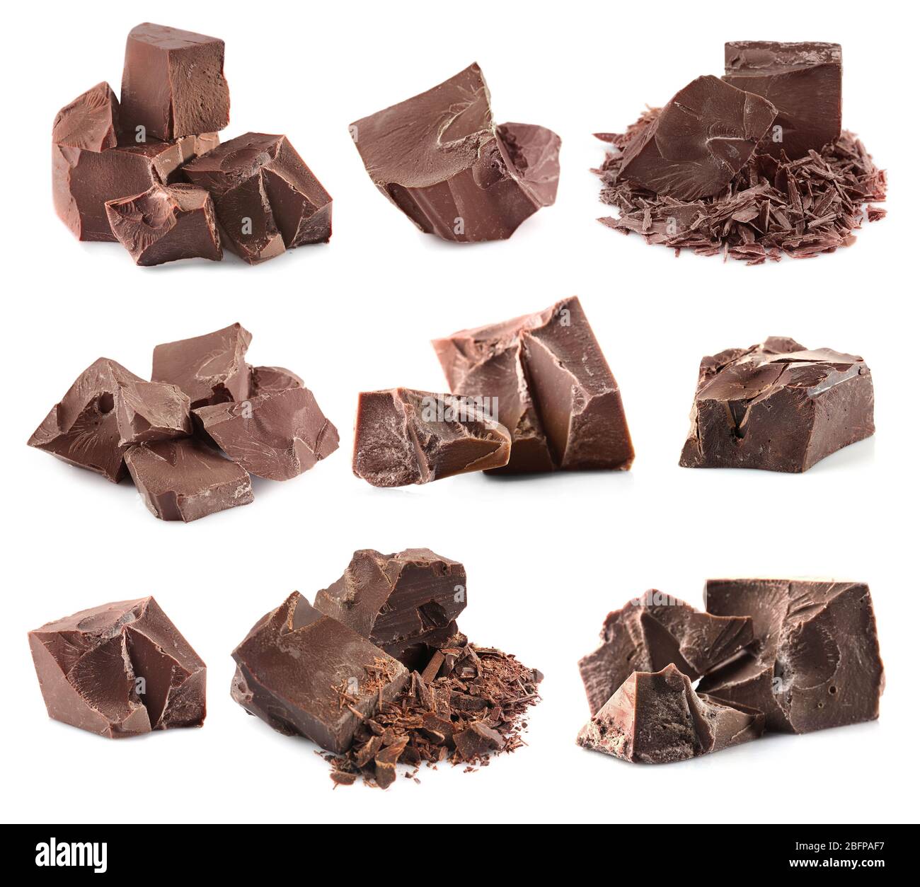 Collage of delicious chocolate on white background Stock Photo - Alamy