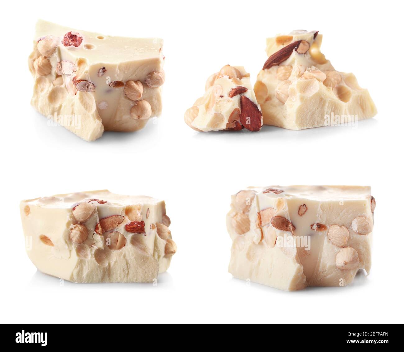 Collage of delicious chocolate on white background Stock Photo - Alamy