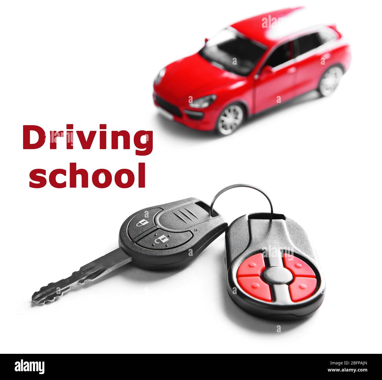 Red learner driver car Cut Out Stock Images & Pictures - Alamy