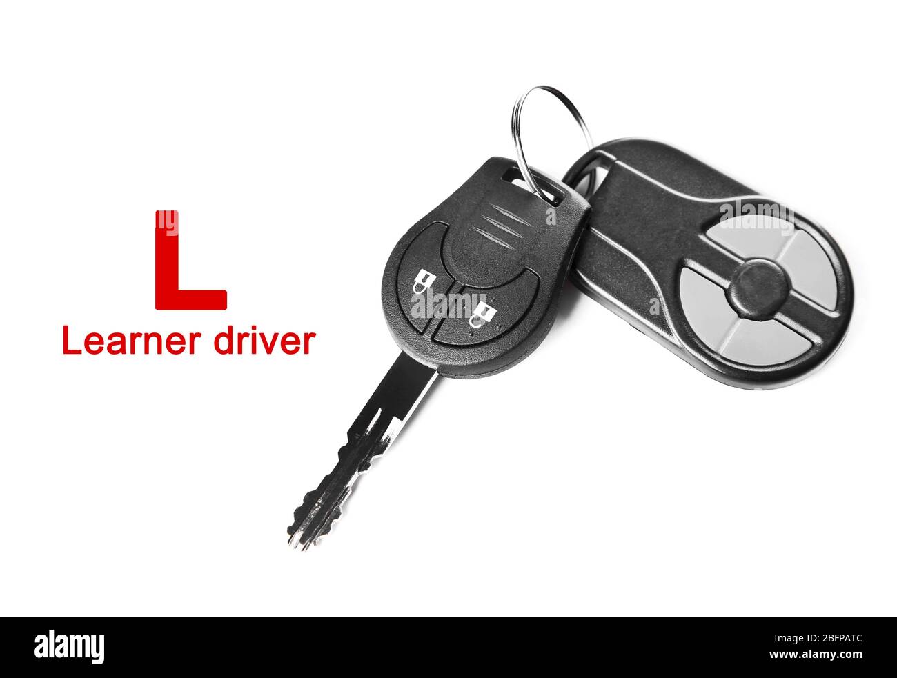 Learner driver. Car keys, isolated on white Stock Photo - Alamy