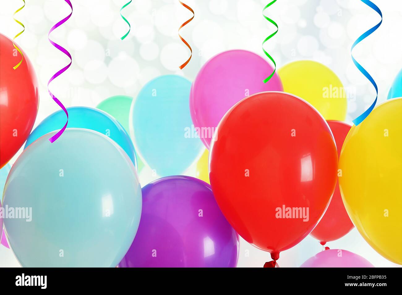 Colorful birthday balloons, closeup Stock Photo - Alamy