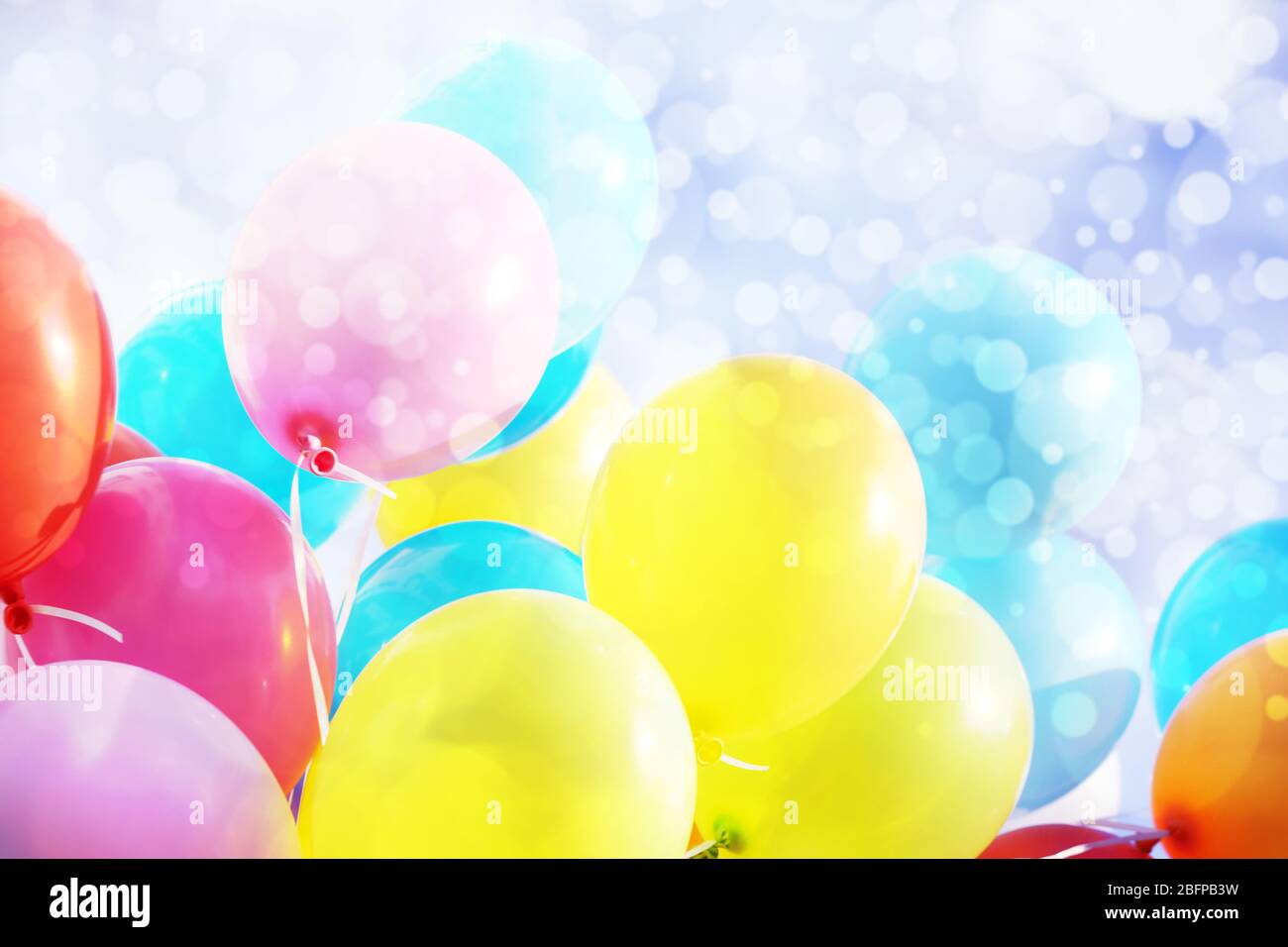 Colorful birthday balloons, closeup Stock Photo - Alamy