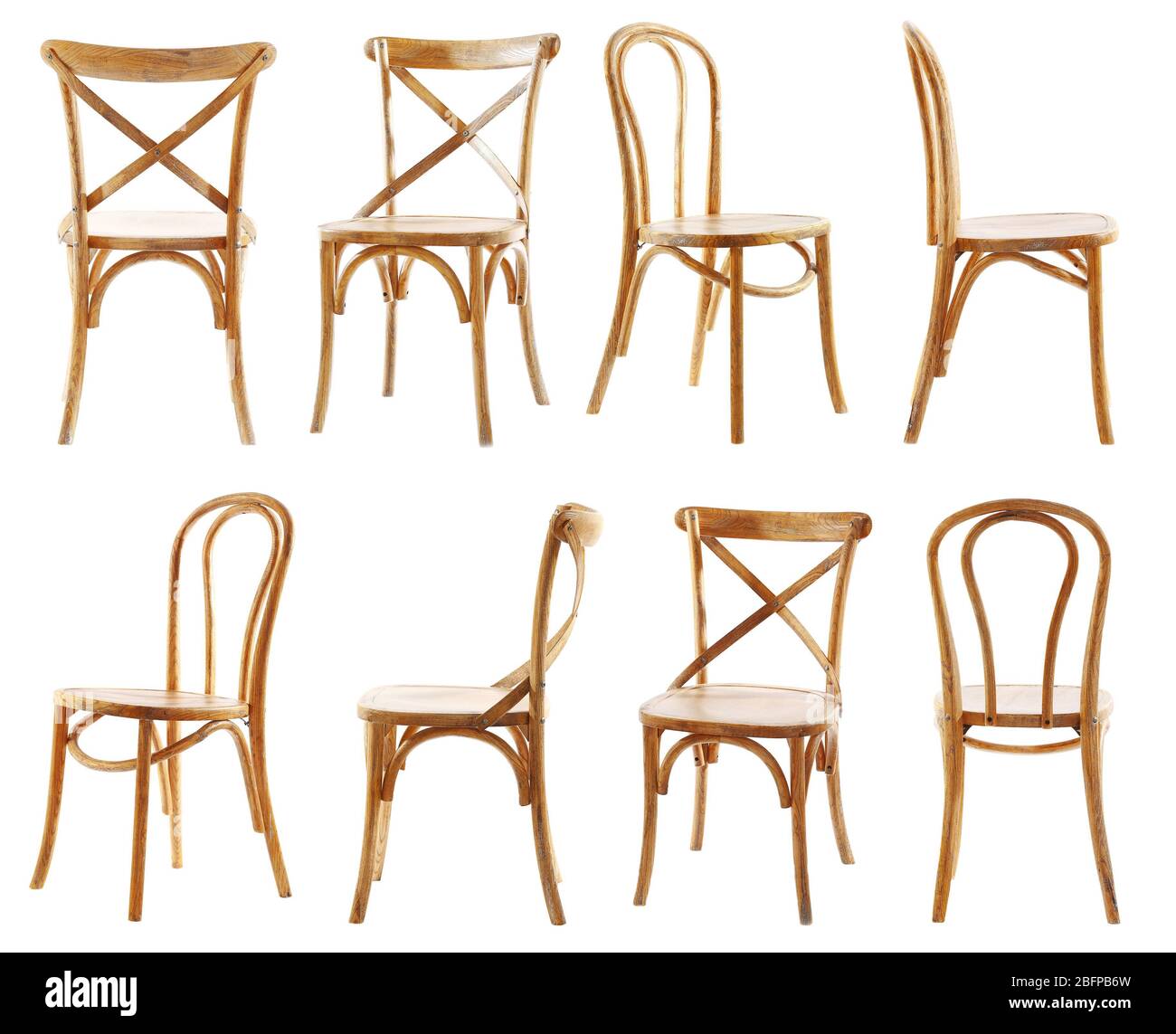 Collage of stylish chairs, isolated on white Stock Photo - Alamy