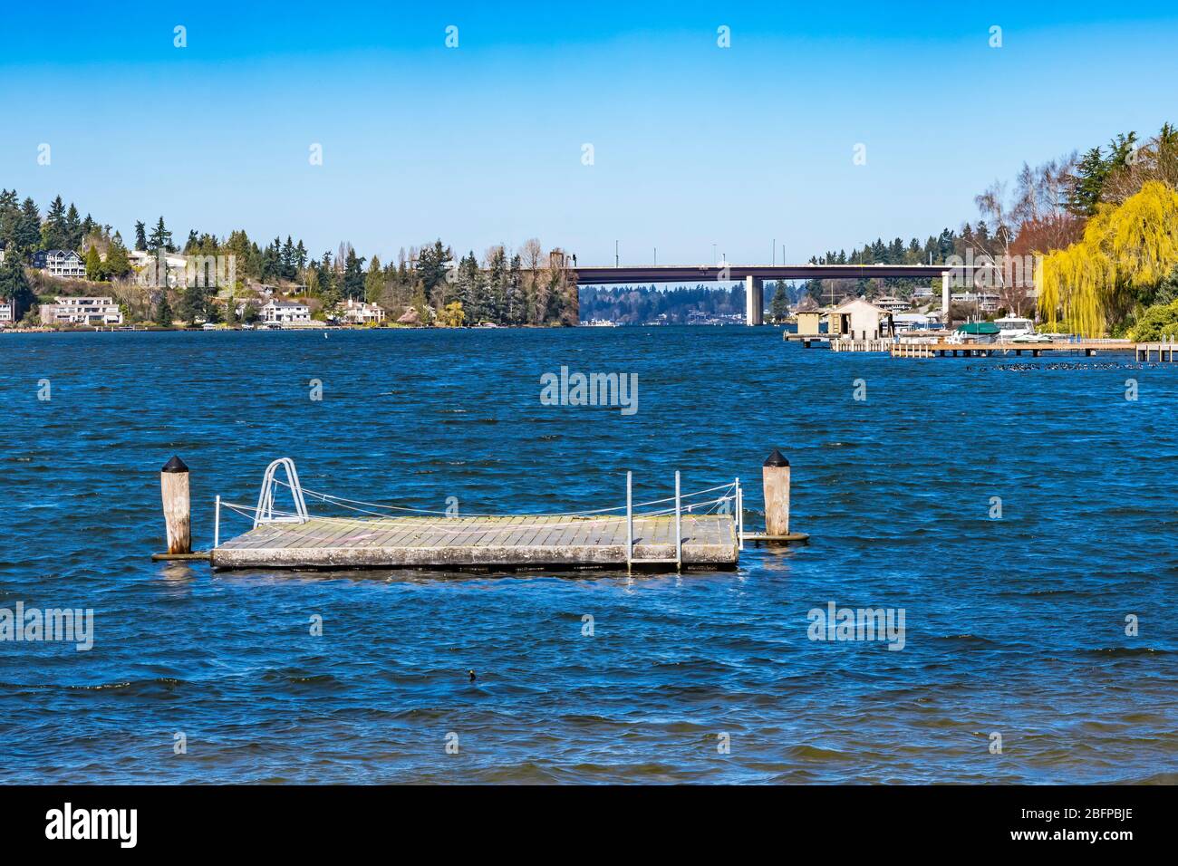 Swimming Raft Newcastle Beach Park I 90 Bridge Lake Washington Bellevue ...
