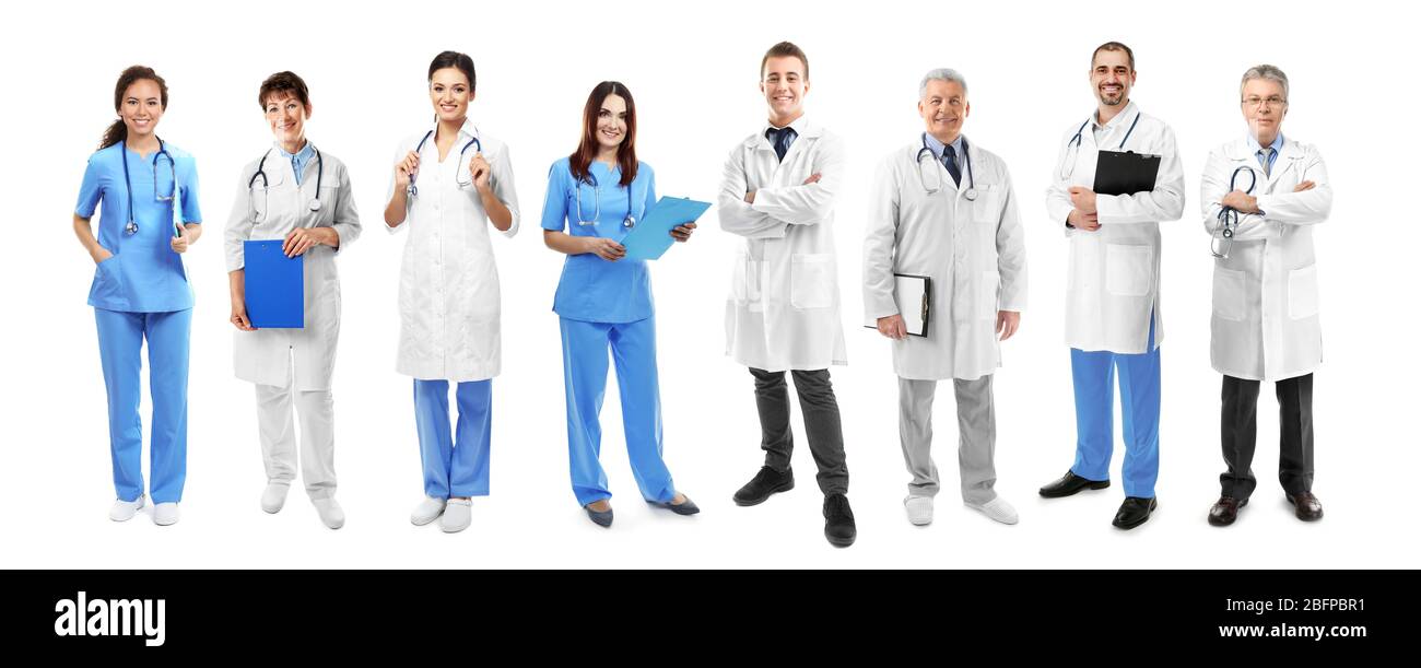 Medical staff on white background Stock Photo - Alamy