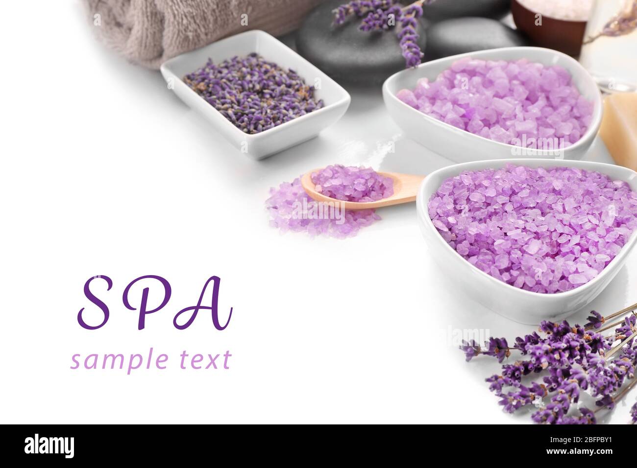 Spa composition and word SPA on white background. Space for text Stock ...