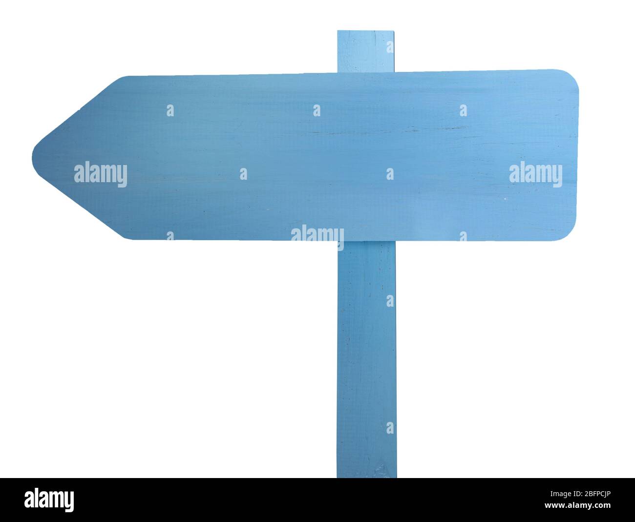 Blue wooden signboard on white background Stock Photo - Alamy