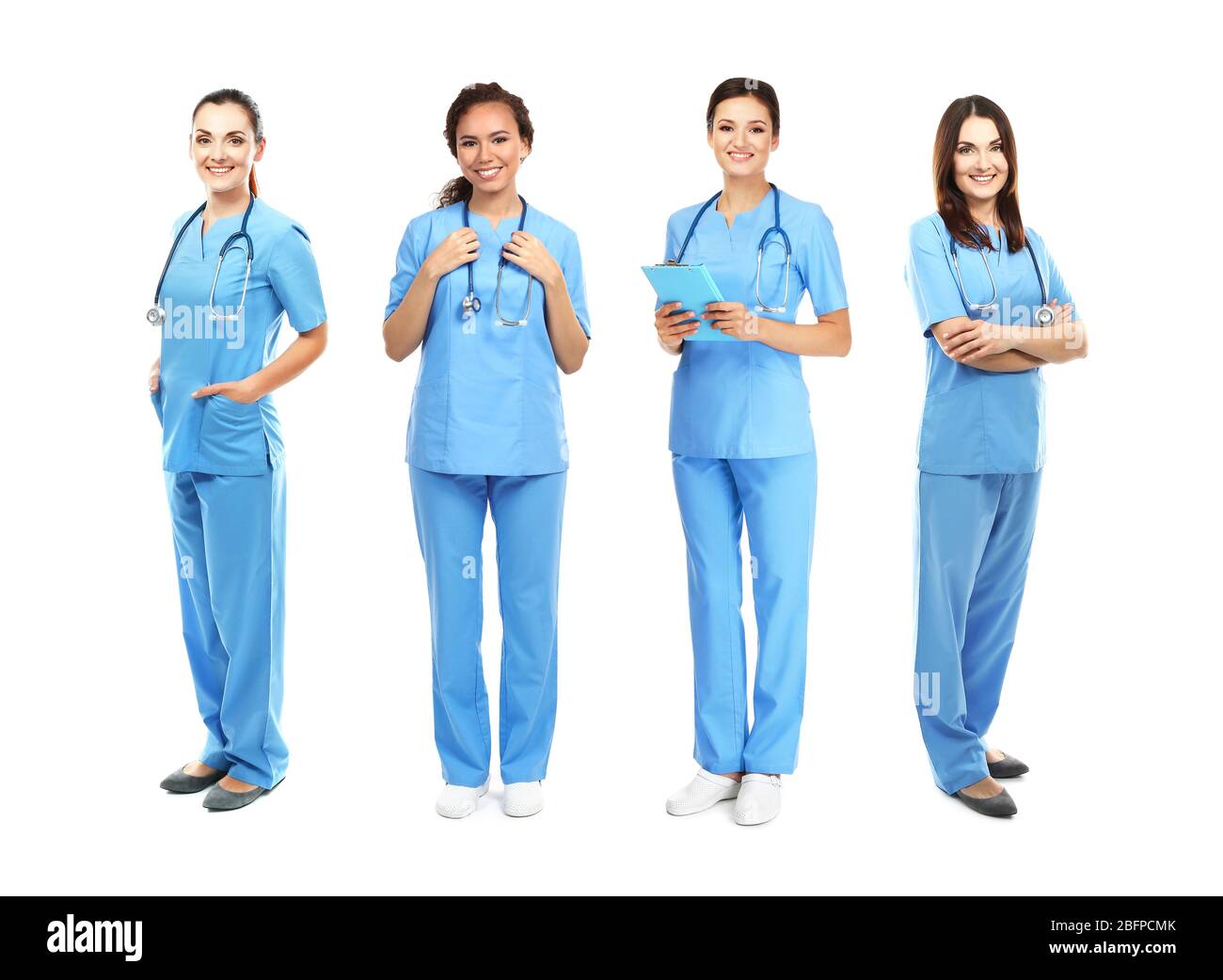 Medical staff on white background Stock Photo - Alamy
