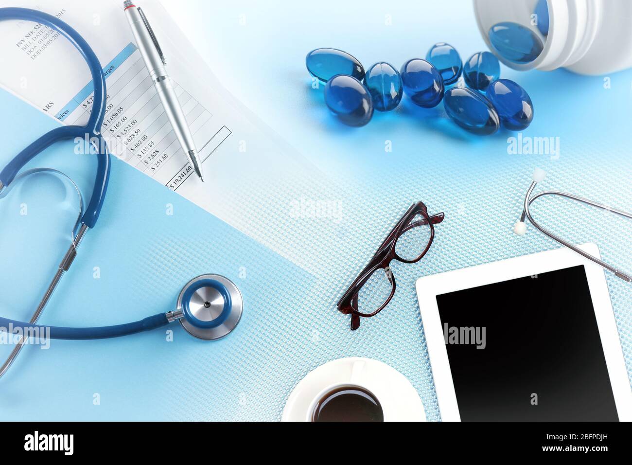 Medical equipment collage, closeup. Health care service concept Stock ...