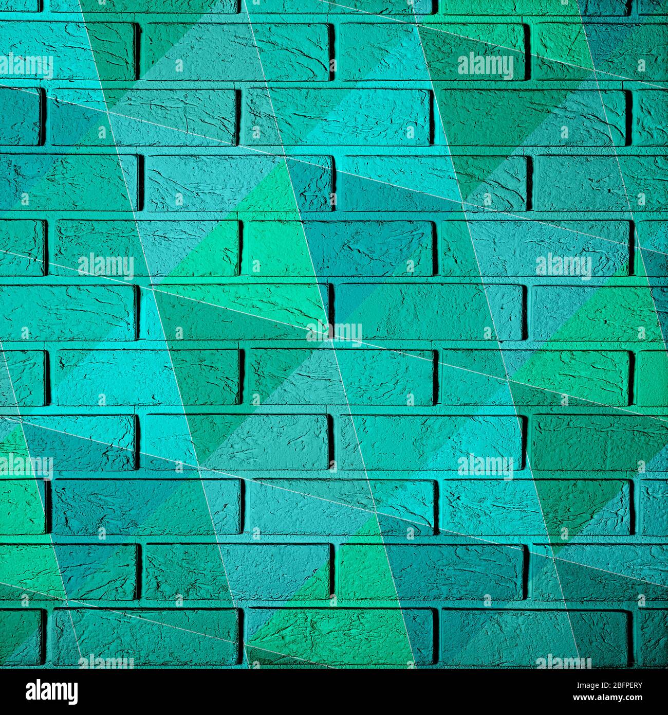 Mint color design of brick wall background Stock Photo - Alamy