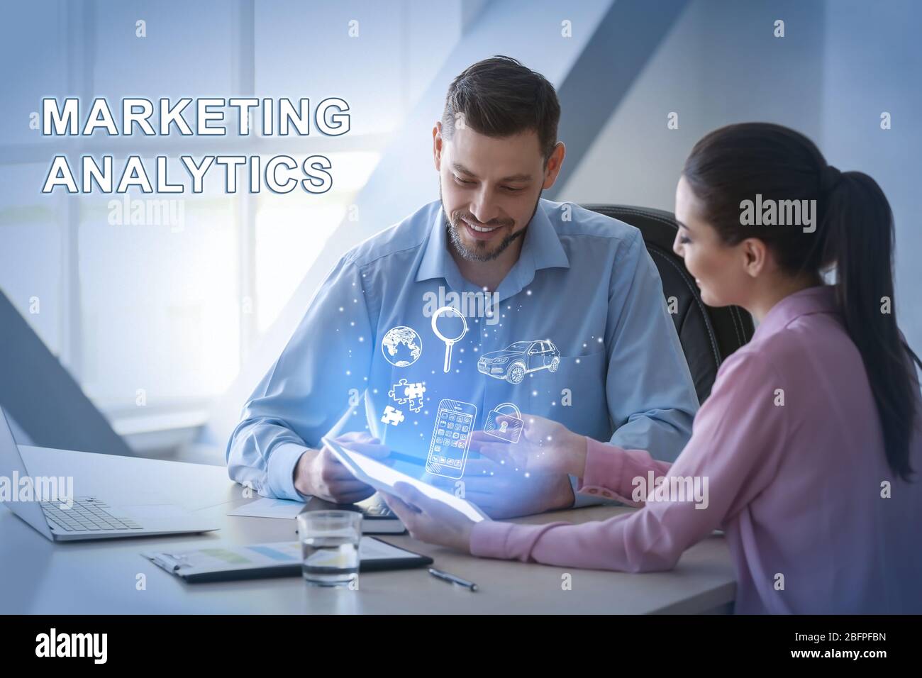 Marketing analytics concept. People on business meeting in office Stock ...