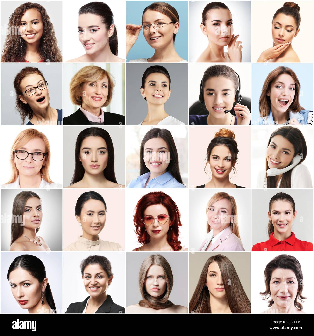 Collage of beautiful women as background Stock Photo - Alamy