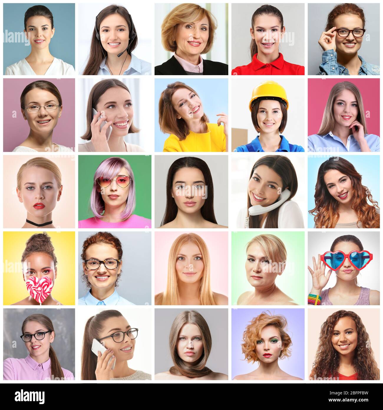 Collage of beautiful women as background Stock Photo - Alamy