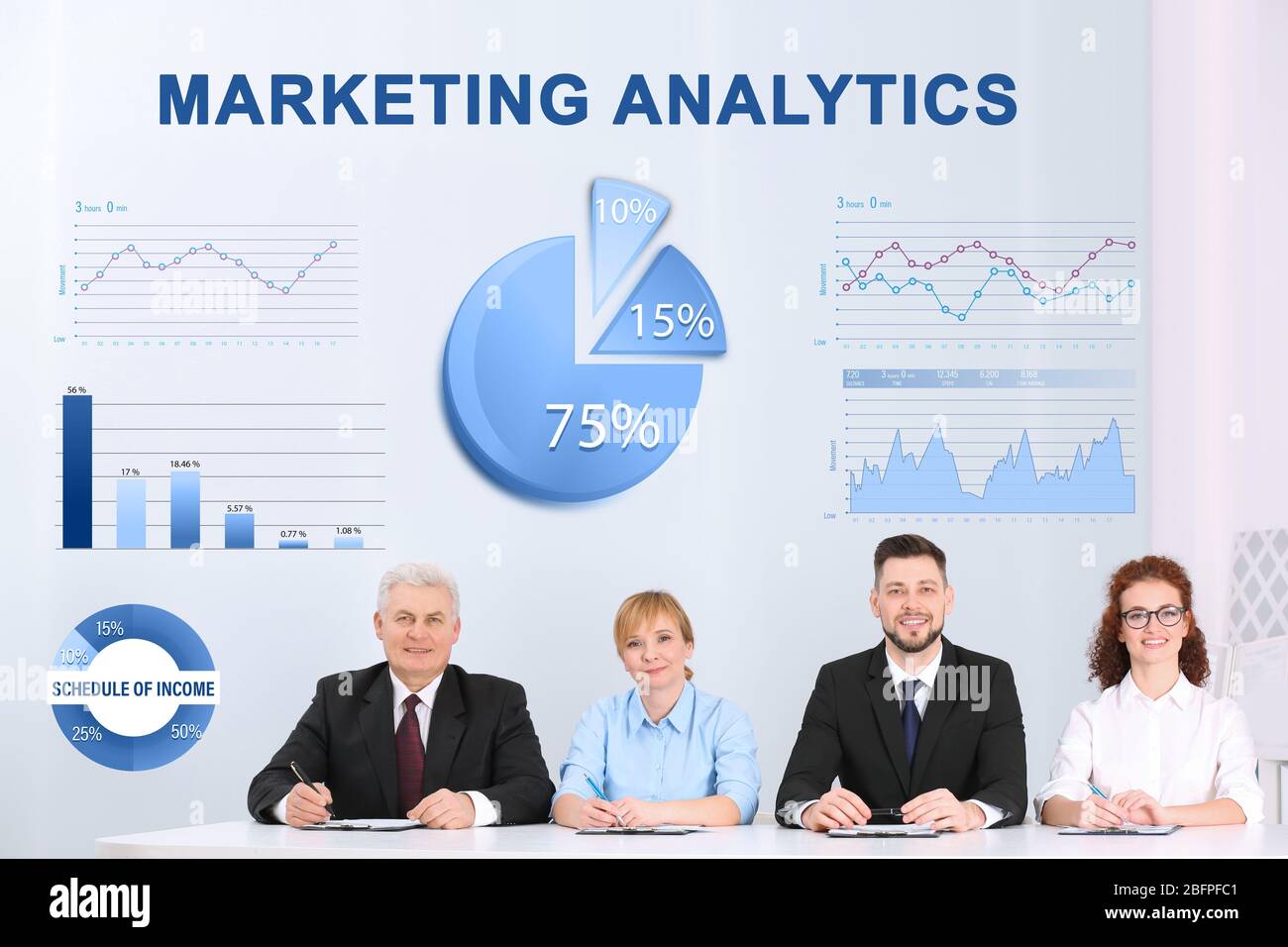 Marketing analytics concept. People on business meeting in office Stock ...