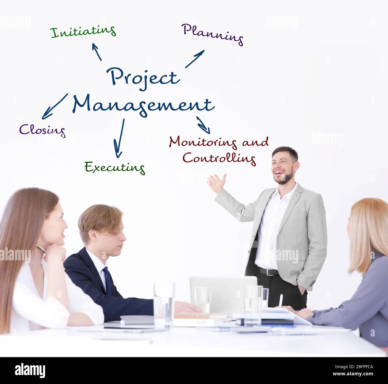Project management concept. People on business meeting in office Stock ...